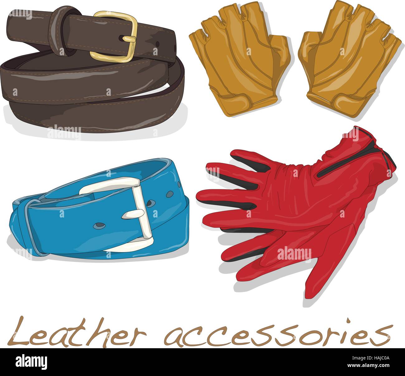 Women's leather accessories autumn vector set Stock Vector Image & Art ...