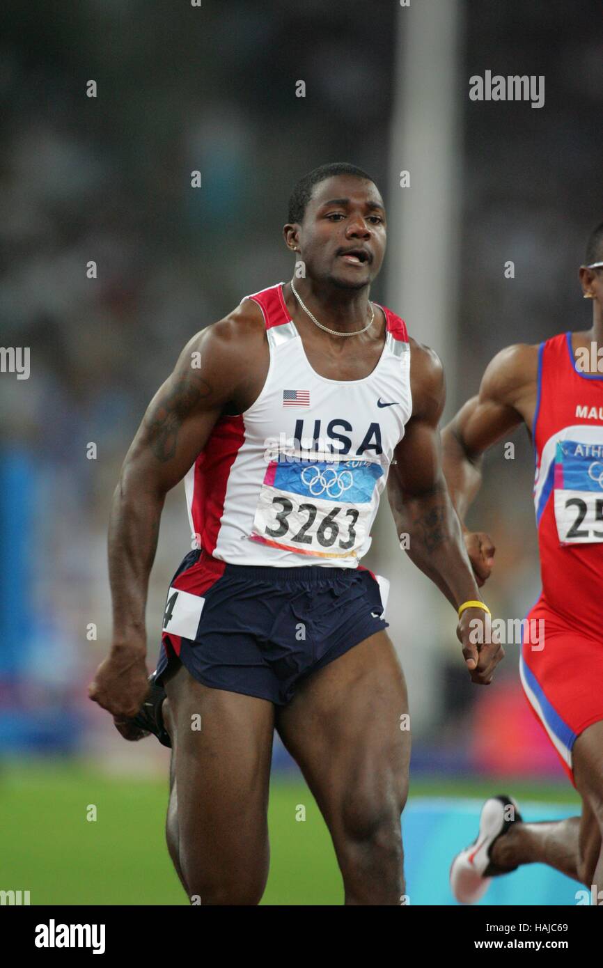 JUSTIN GATLIN USA ATHENS GREECE 25 August 2004 Stock Photo - Alamy