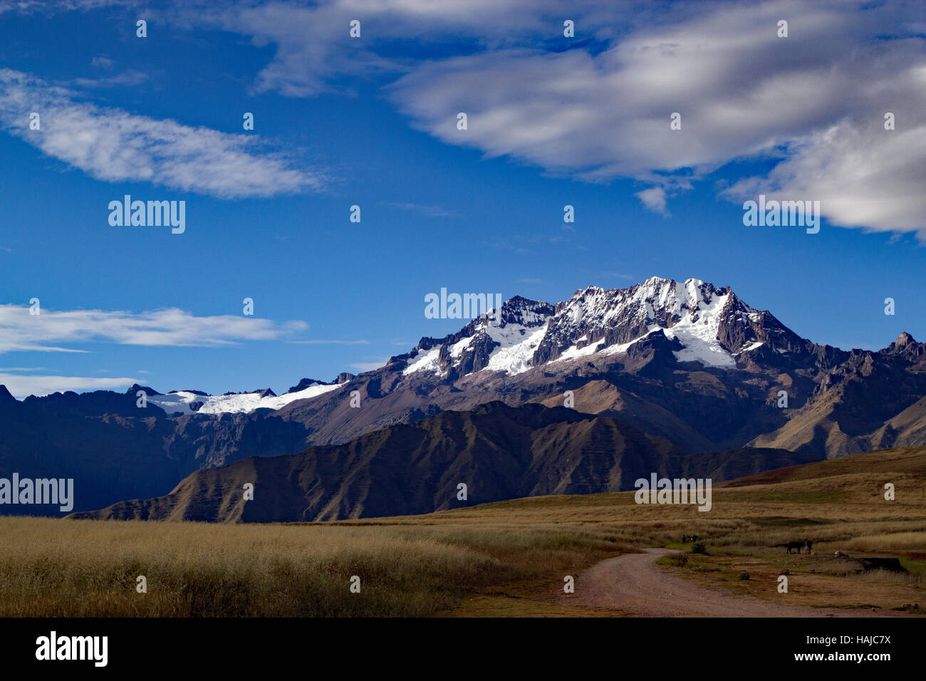Snow capped mountain in Peru Stock Photo - Alamy