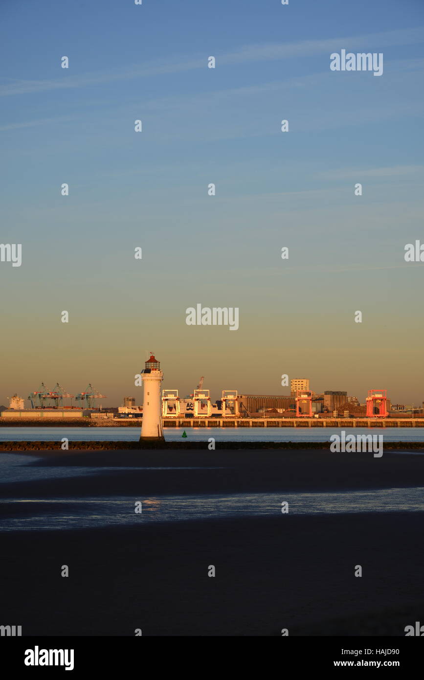 UK, Merseyside, Port of Liverpool, from New Brighton, Peel Ports Stock ...