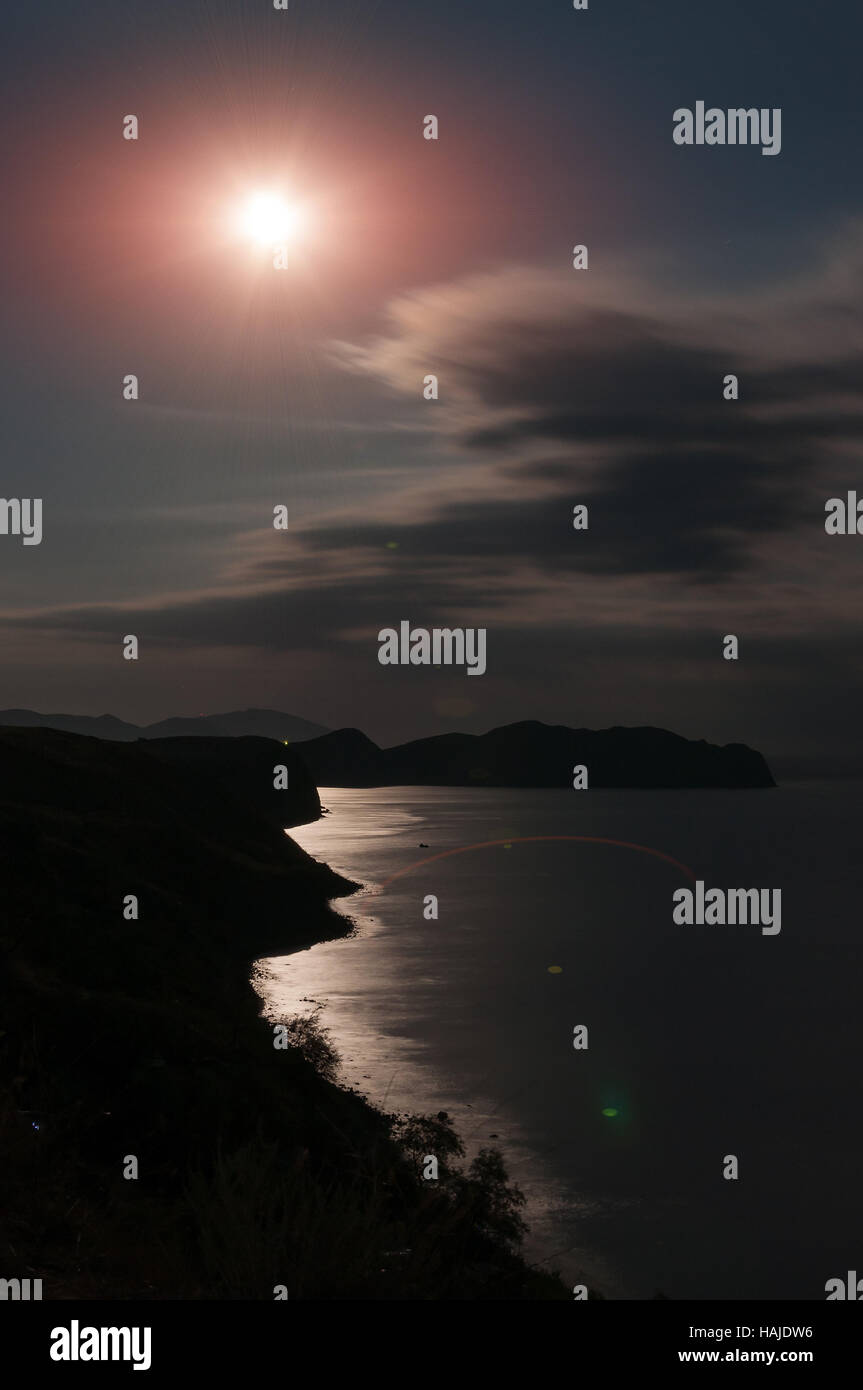Night seascape with moonwalk Stock Photo - Alamy