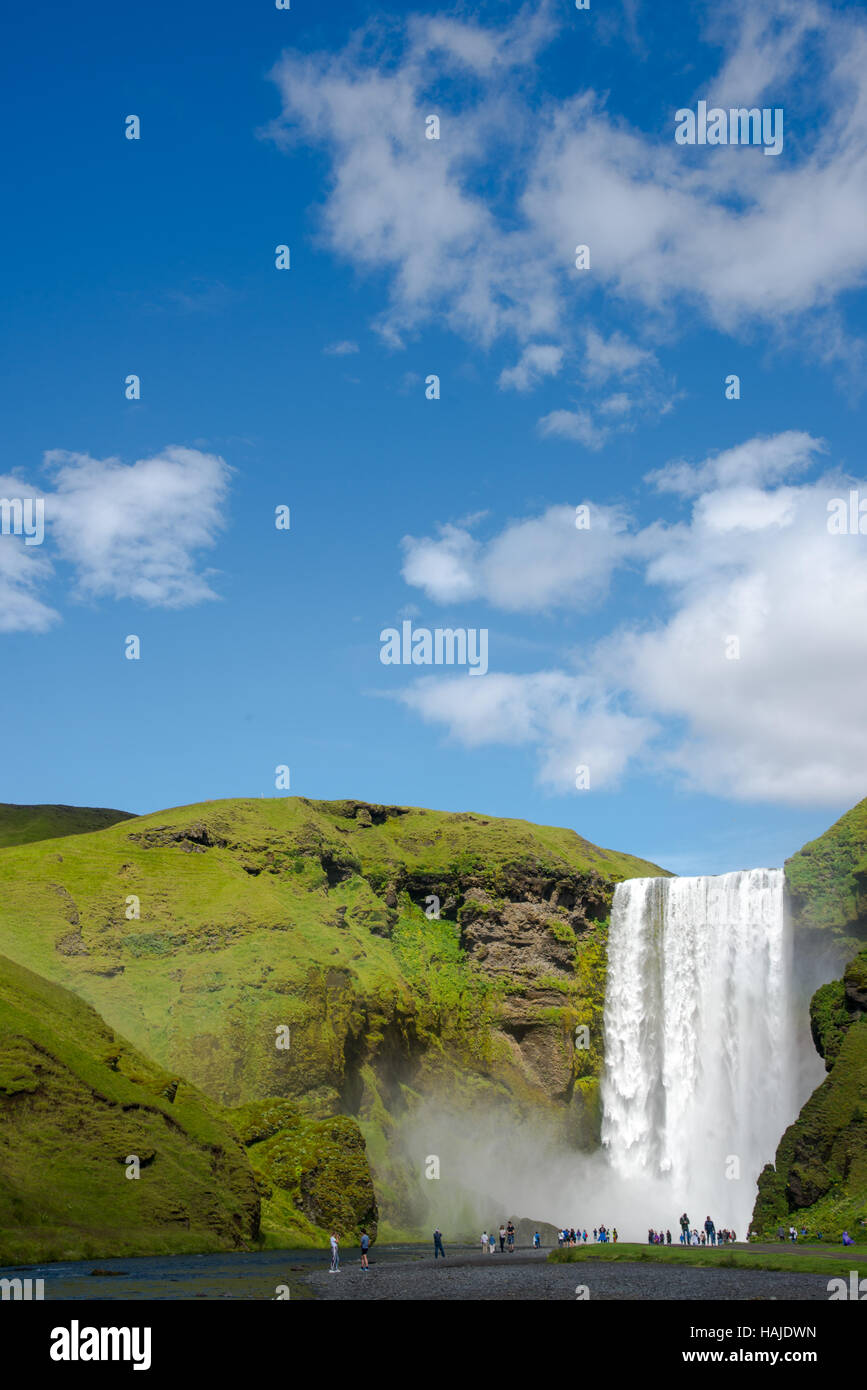 skogafoss waterfall iceland Stock Photo - Alamy