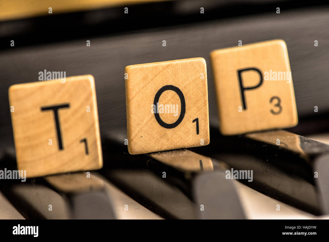 word 'top' at piano keys Stock Photo - Alamy