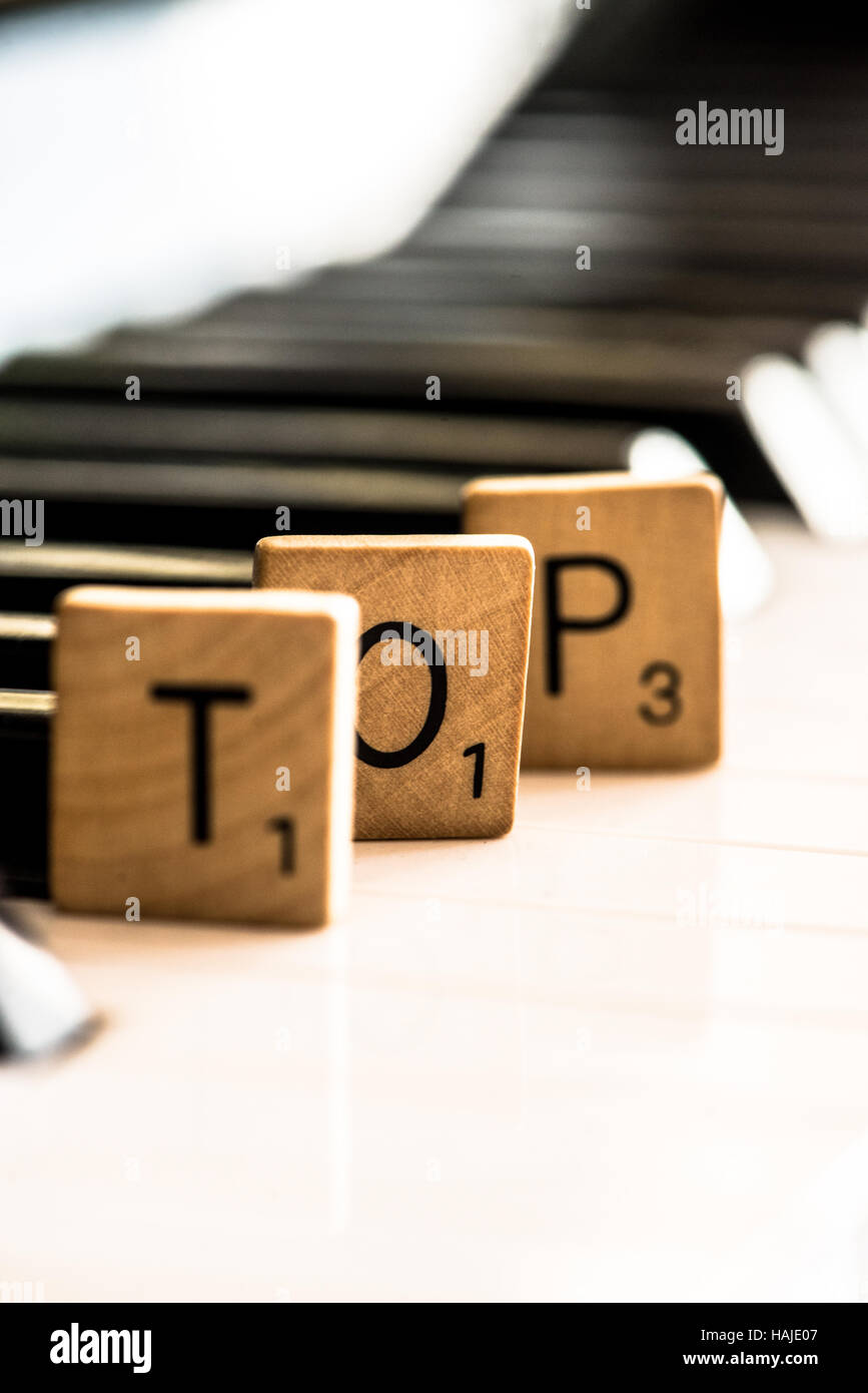 word 'top' at piano keys Stock Photo - Alamy
