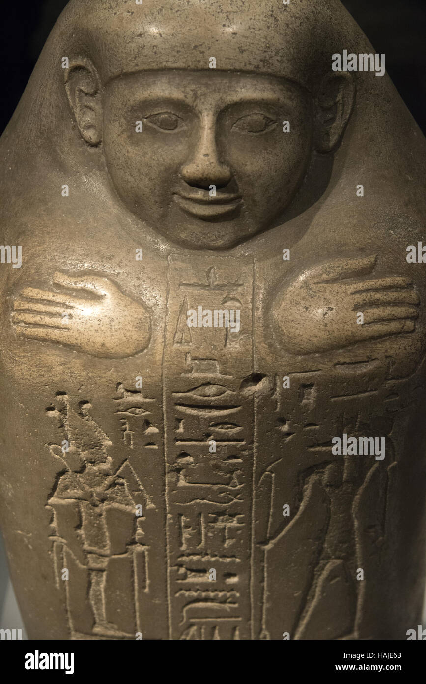 ptahhotep sandstone statue osiris museum leiden Stock Photo - Alamy