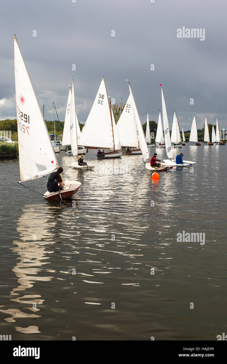 Sailing boats in Horning, Norfolk, UK Stock Photo - Alamy