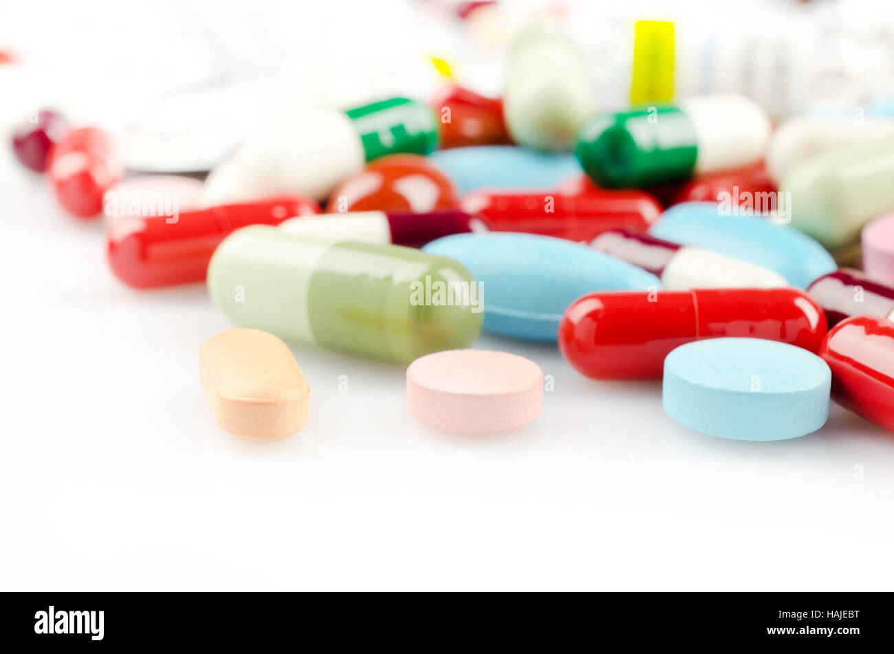 Multicolored Pills and Capsules Stock Photo - Alamy