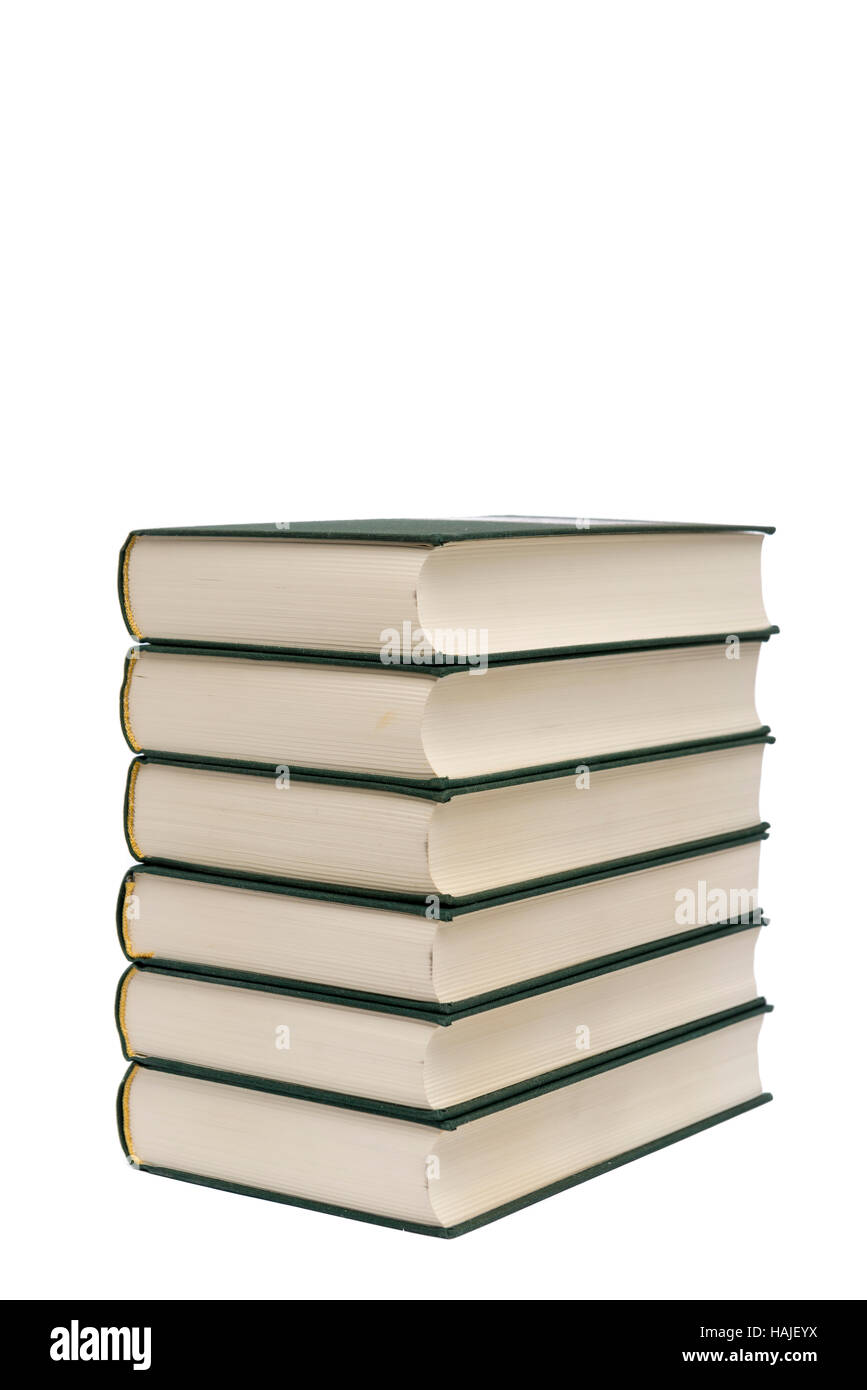 Stack of hardcover books isolated with copy space Stock Photo - Alamy