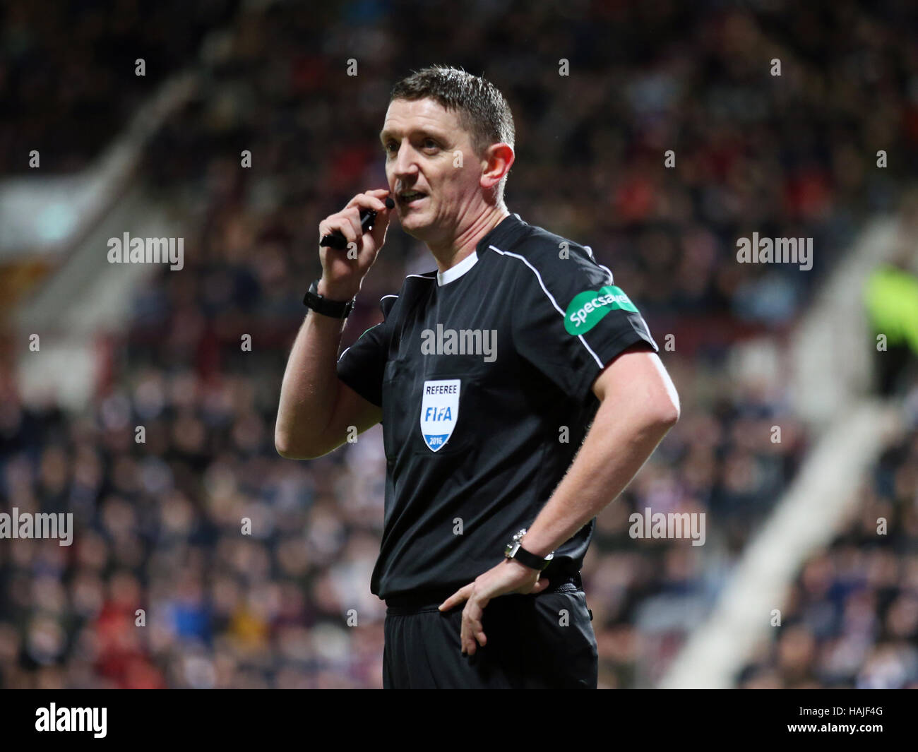 Match referee Craig Thomson during the Ladbrokes Scottish Premiership ...