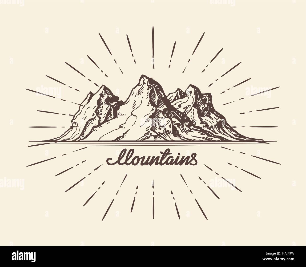 Rays hand drawing vintage Stock Vector Images - Alamy