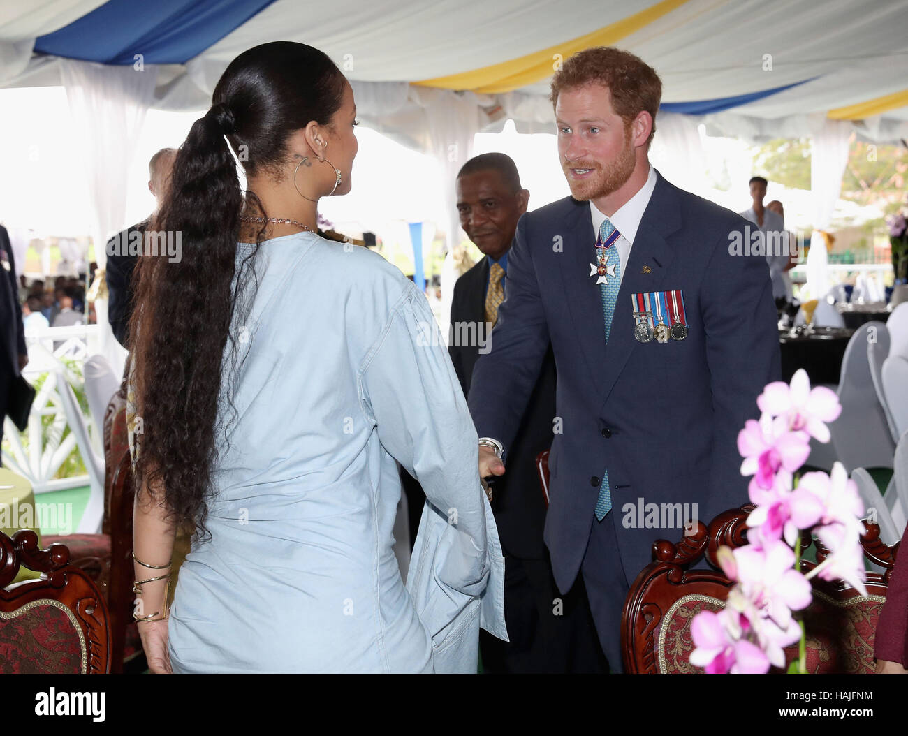 Prince Harry meets Rihanna as he attends a Toast to the Nation event in ...