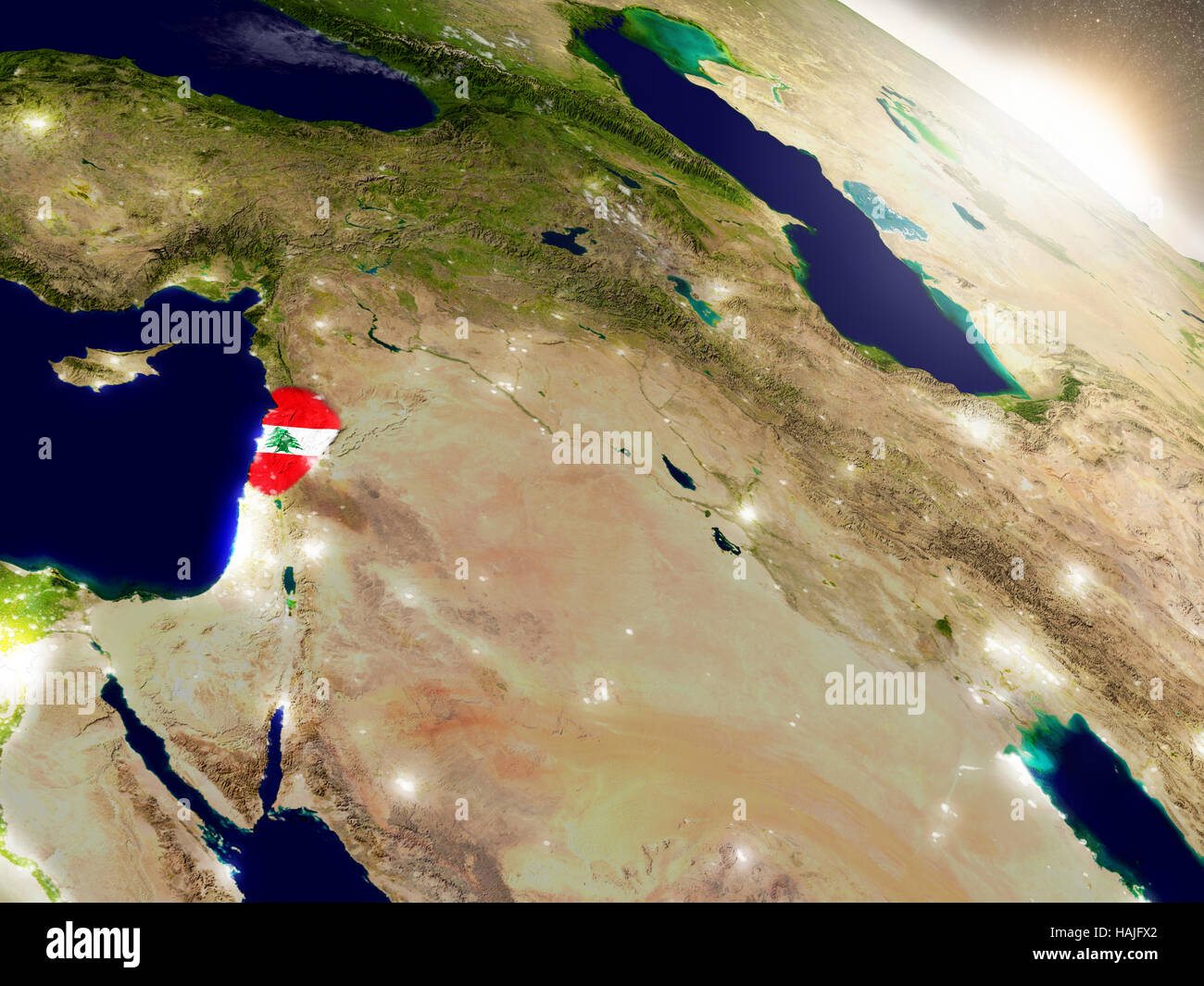 Map satellite geography lebanon hi-res stock photography and images - Alamy