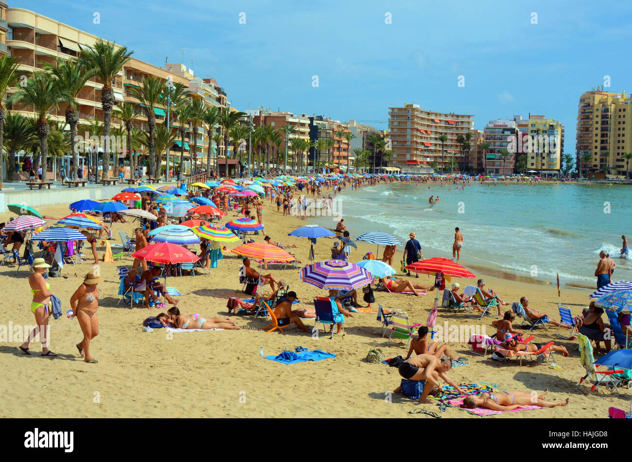 Torrevieja, Alicante, Costa Blanca, Spain. 5/10/2016 Playa Del Cura ...