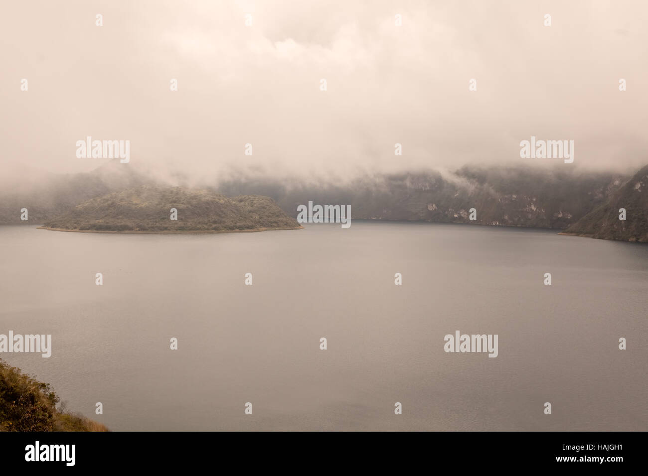 Volcanic Crater Lake Laguna Cuicocha In Ecuador, South America Stock ...