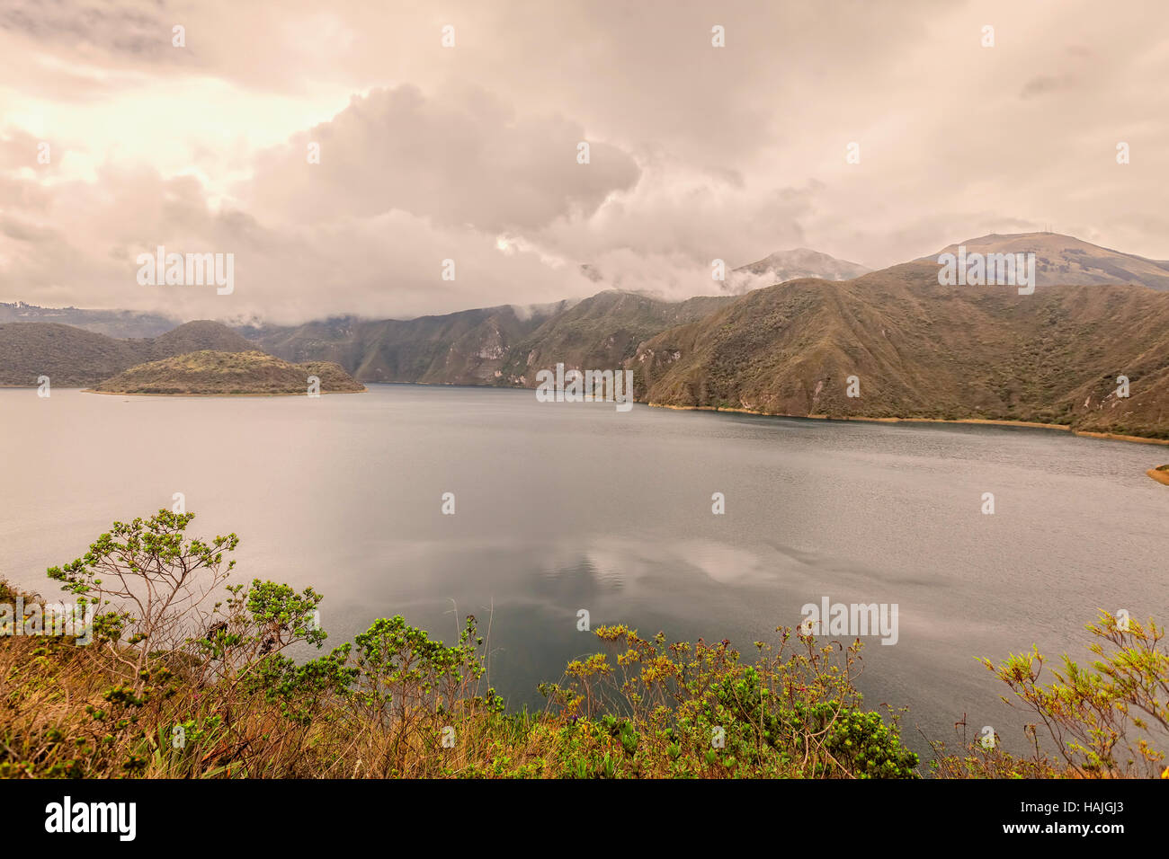 Laguna Cuicocha, Lake Of Guinea Pigs Or Kuychikucha, Rainbow Lake Is A ...