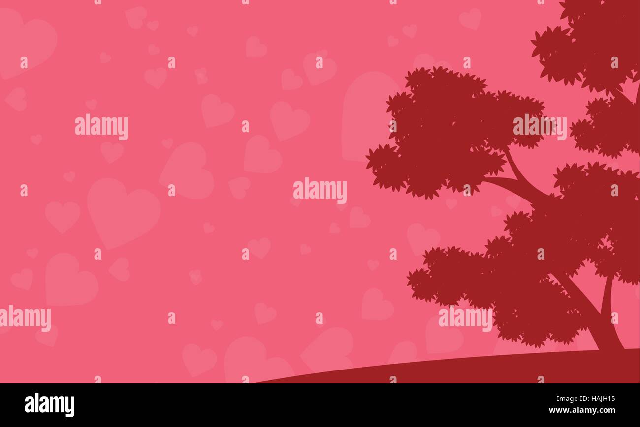 Background of tree and love valentine days Stock Vector Image & Art - Alamy