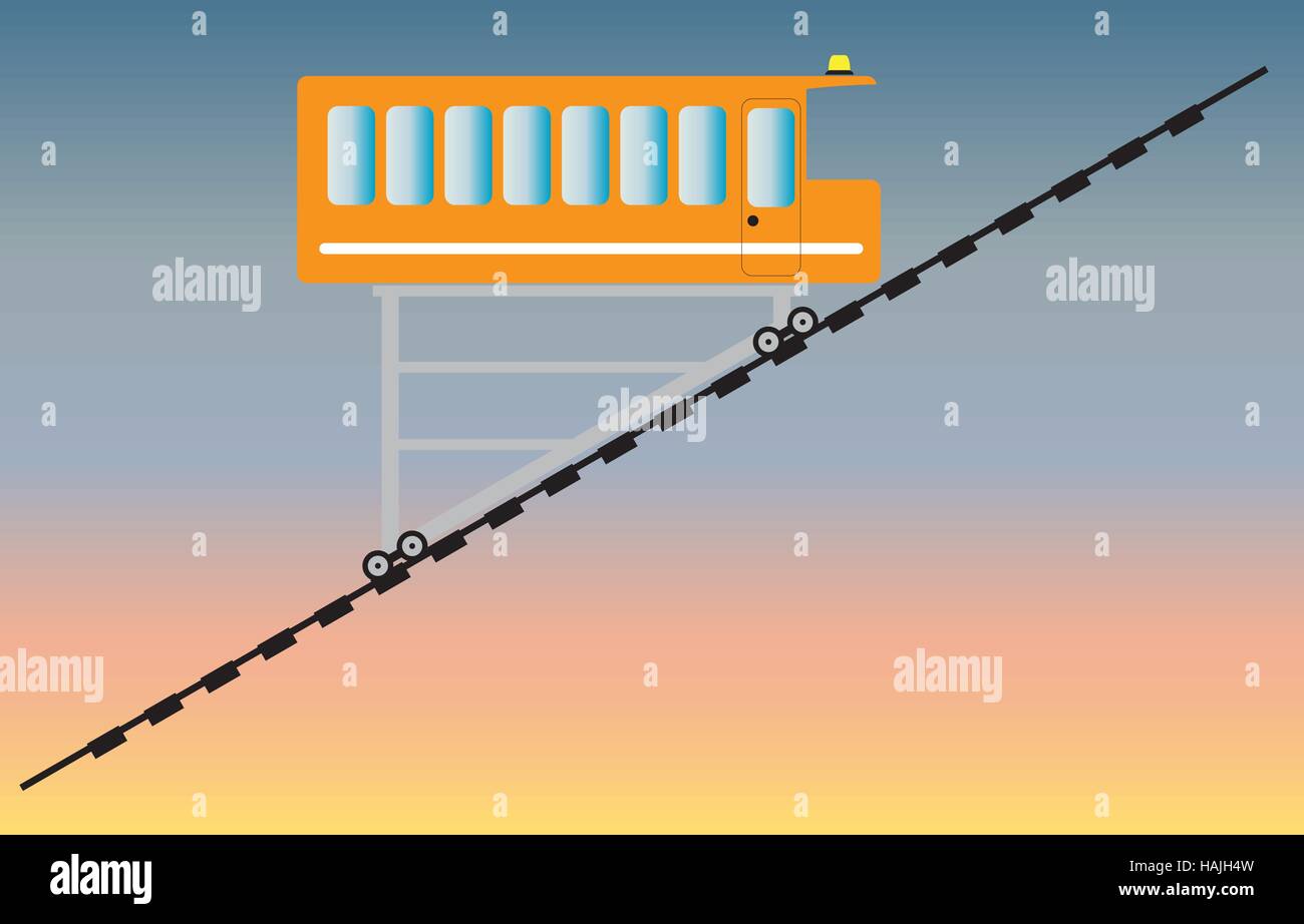 Funicular or cliff railway Vector Illustration Stock Vector Image & Art ...