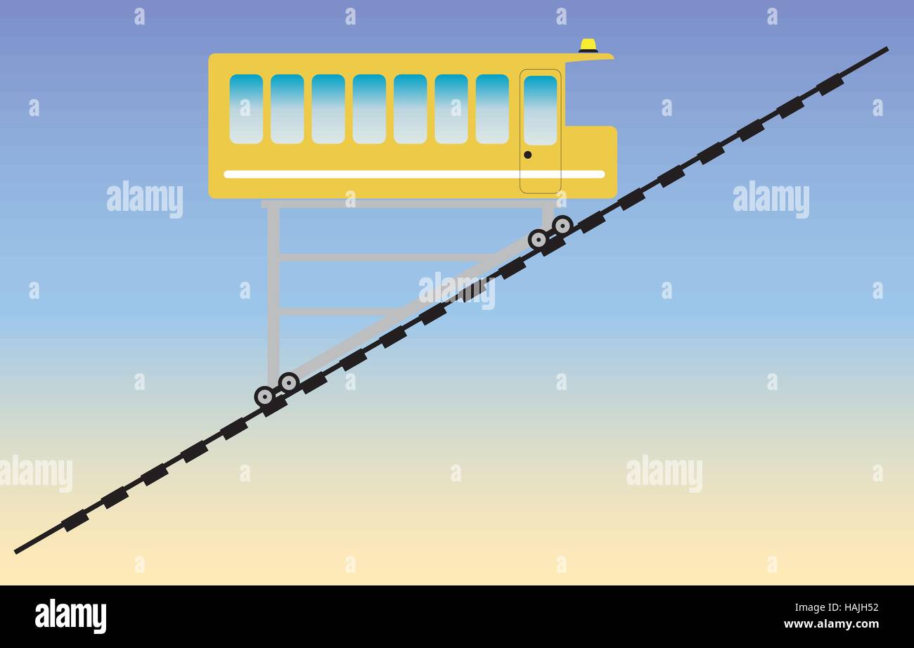 Funicular or cliff railway Vector Illustration Stock Vector Image & Art ...