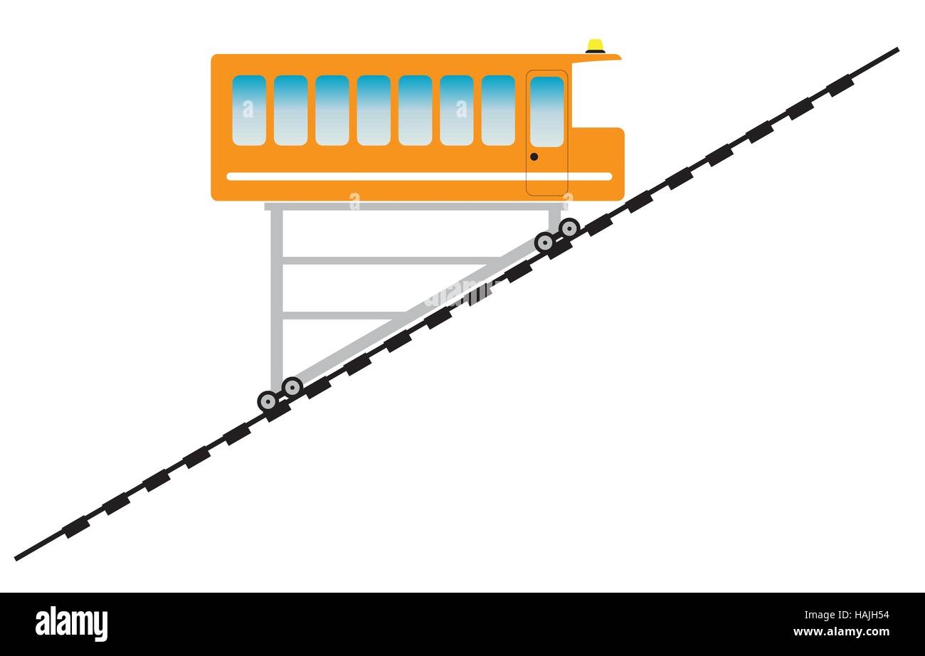 Funicular or cliff railway Vector Illustration Stock Vector Image & Art ...