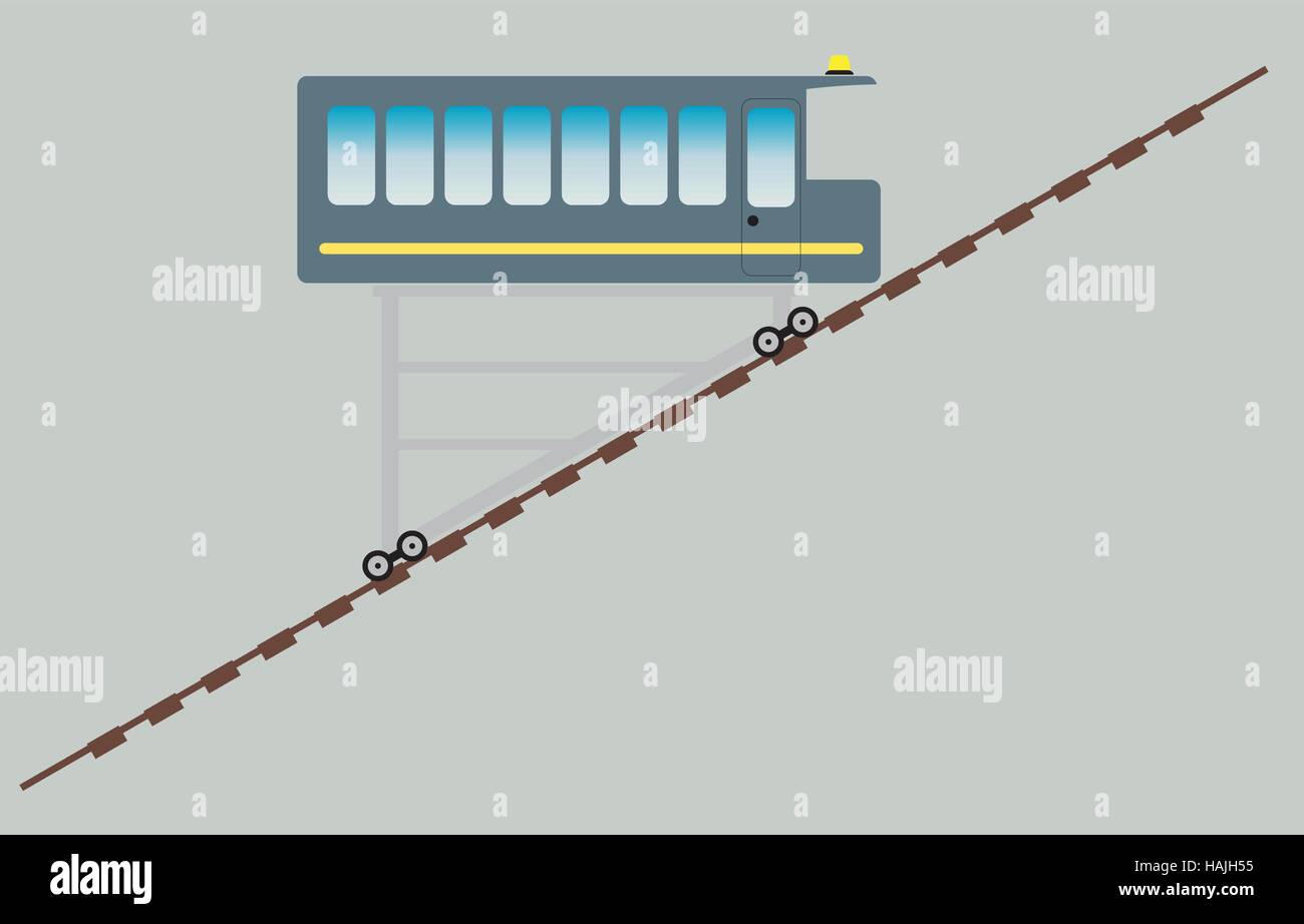 Funicular or cliff railway Vector Illustration Stock Vector Image & Art ...