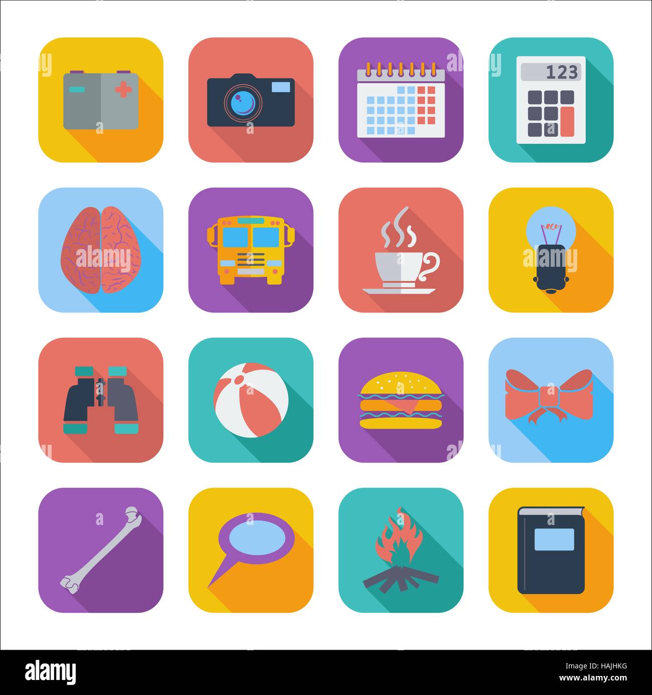 Color flat icons for Web Design and Mobile Applications. Set 4. Vector ...