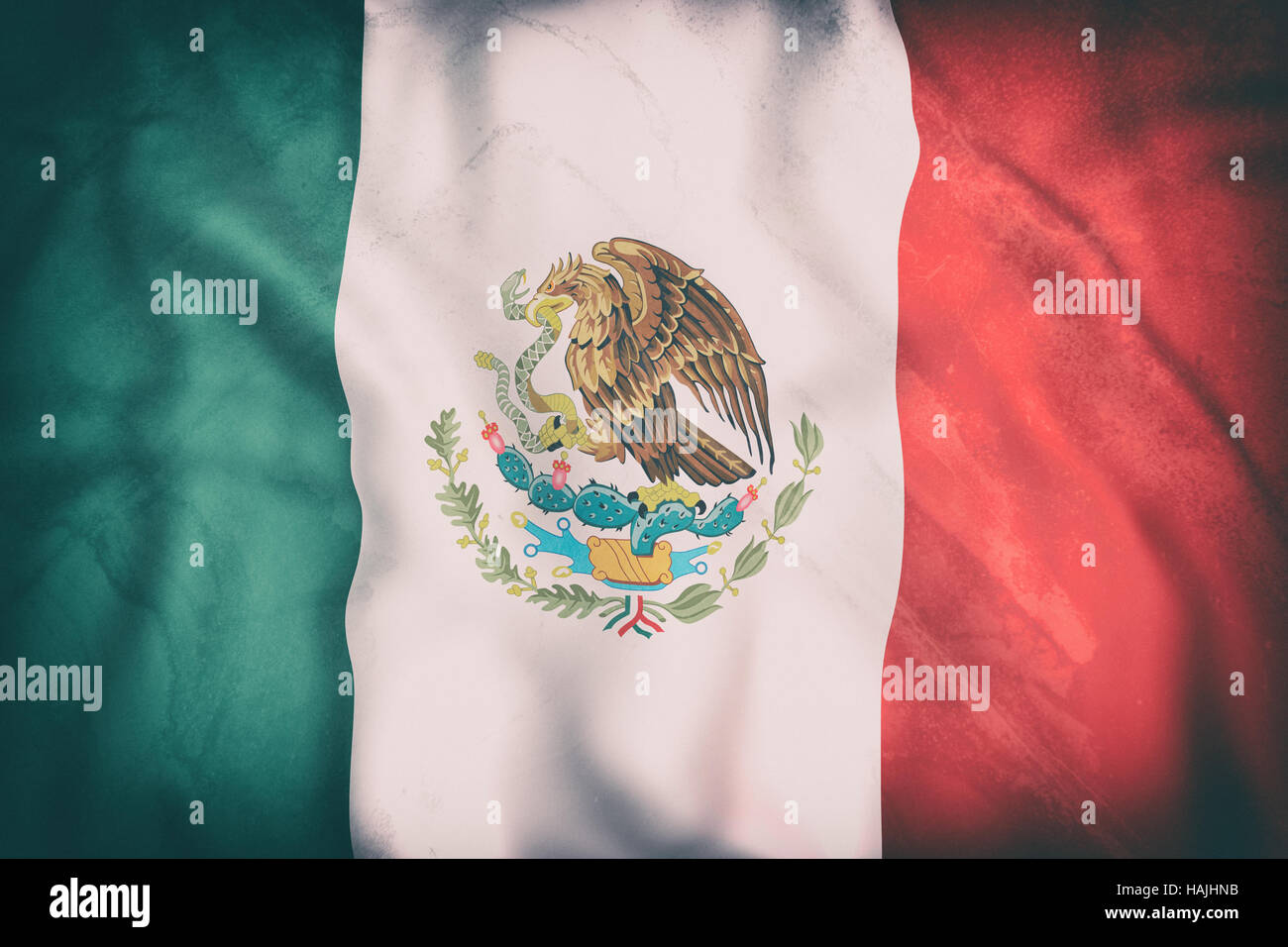 3d rendering of an old United Mexican States flag waving Stock Photo ...
