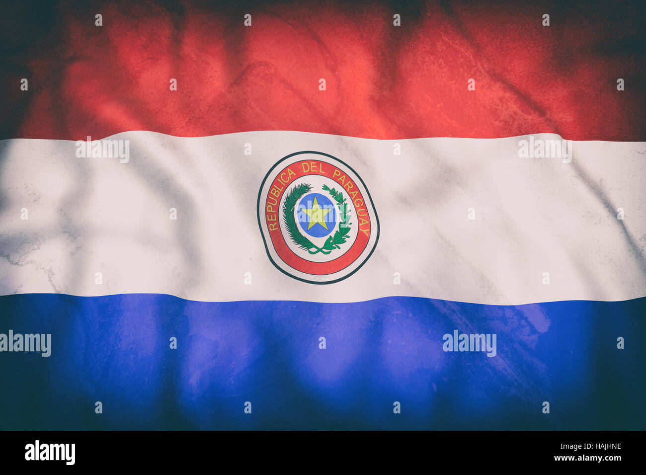 3d rendering of an old Republic of Paraguay flag waving Stock Photo - Alamy