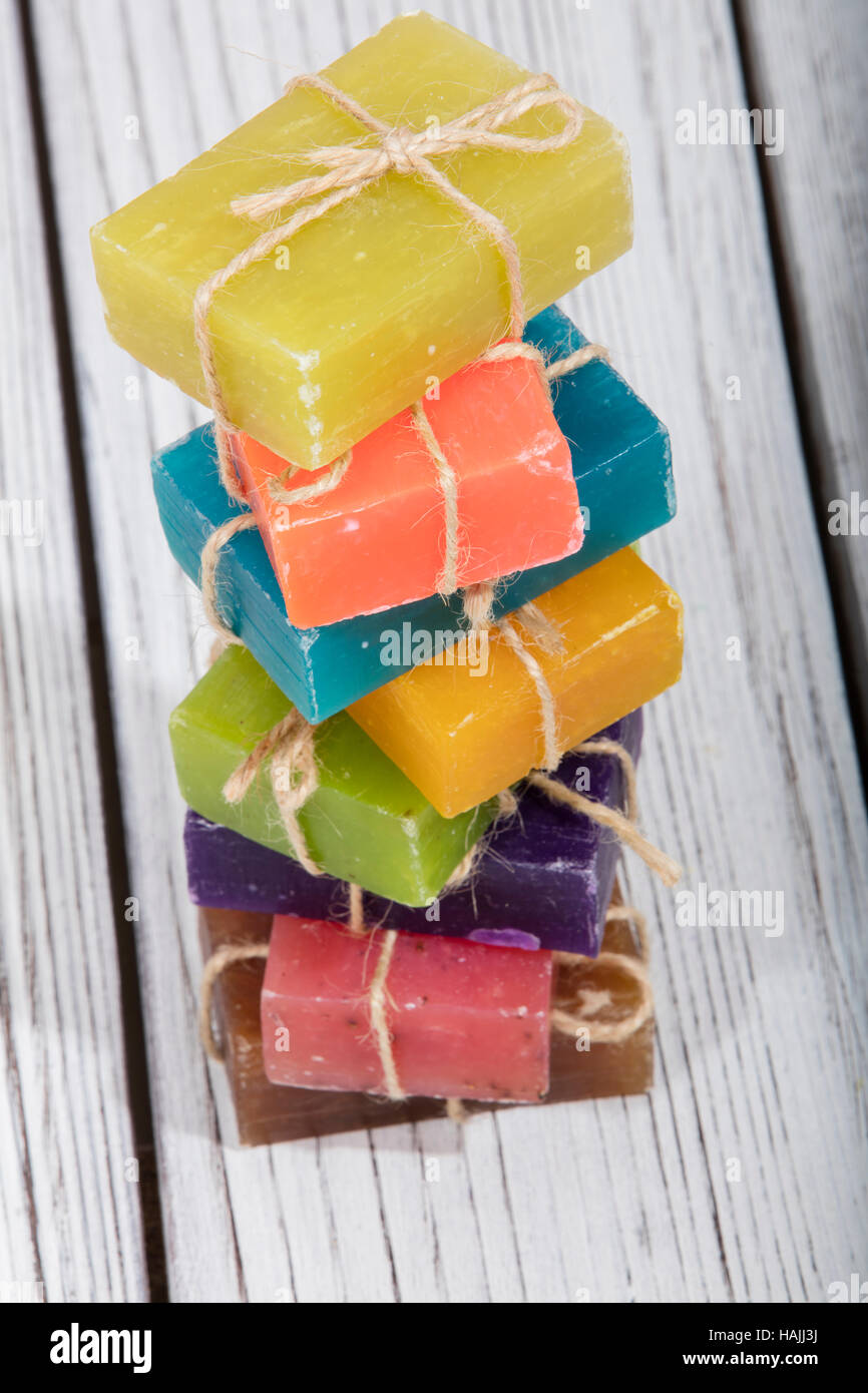 colorful natural herbal soaps Stock Photo - Alamy