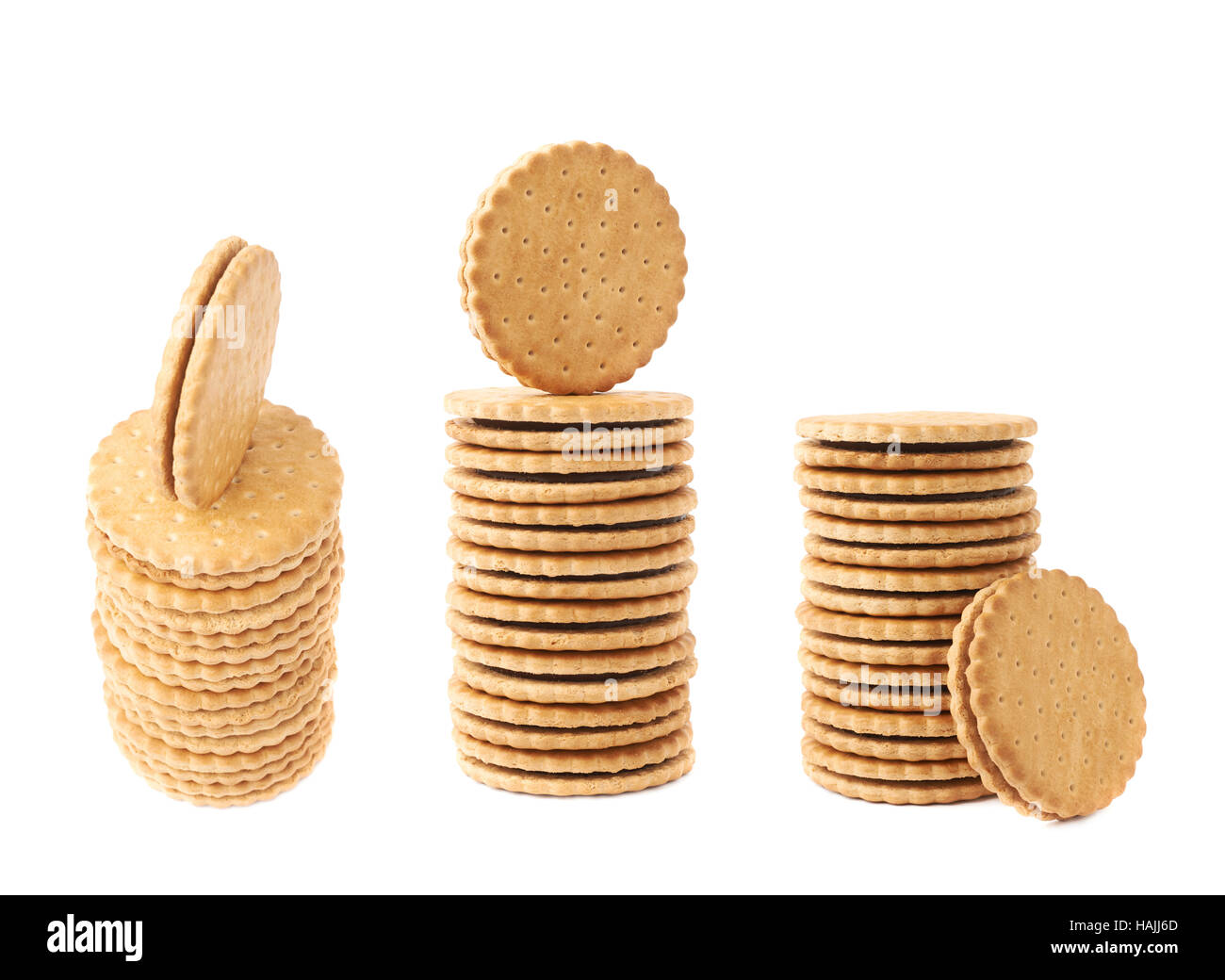 Stack of cookies isolated over the white background Stock Photo - Alamy