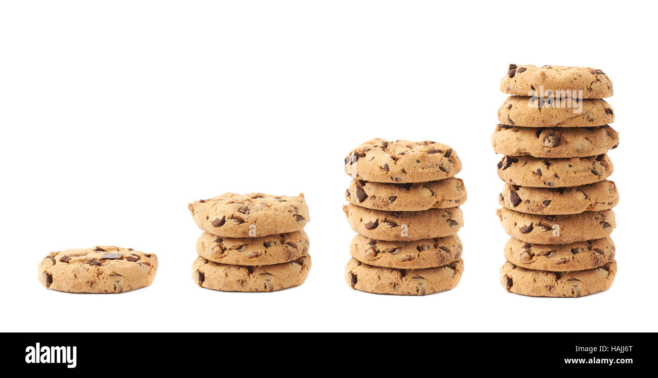Stack of cookies isolated over the white background Stock Photo - Alamy