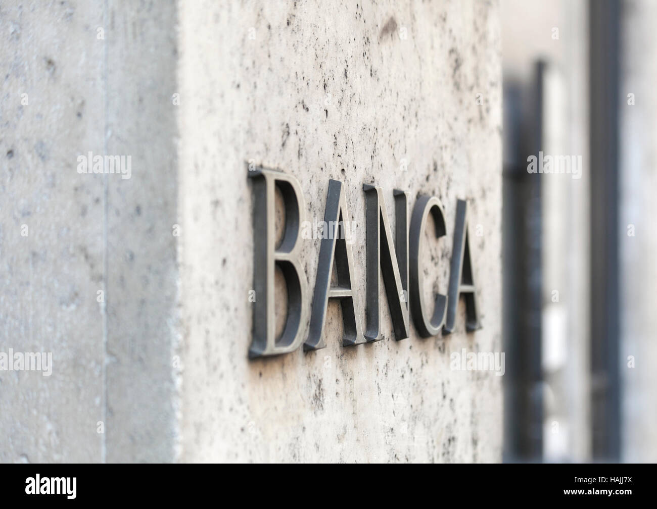Banca Sign on historic building Stock Photo - Alamy