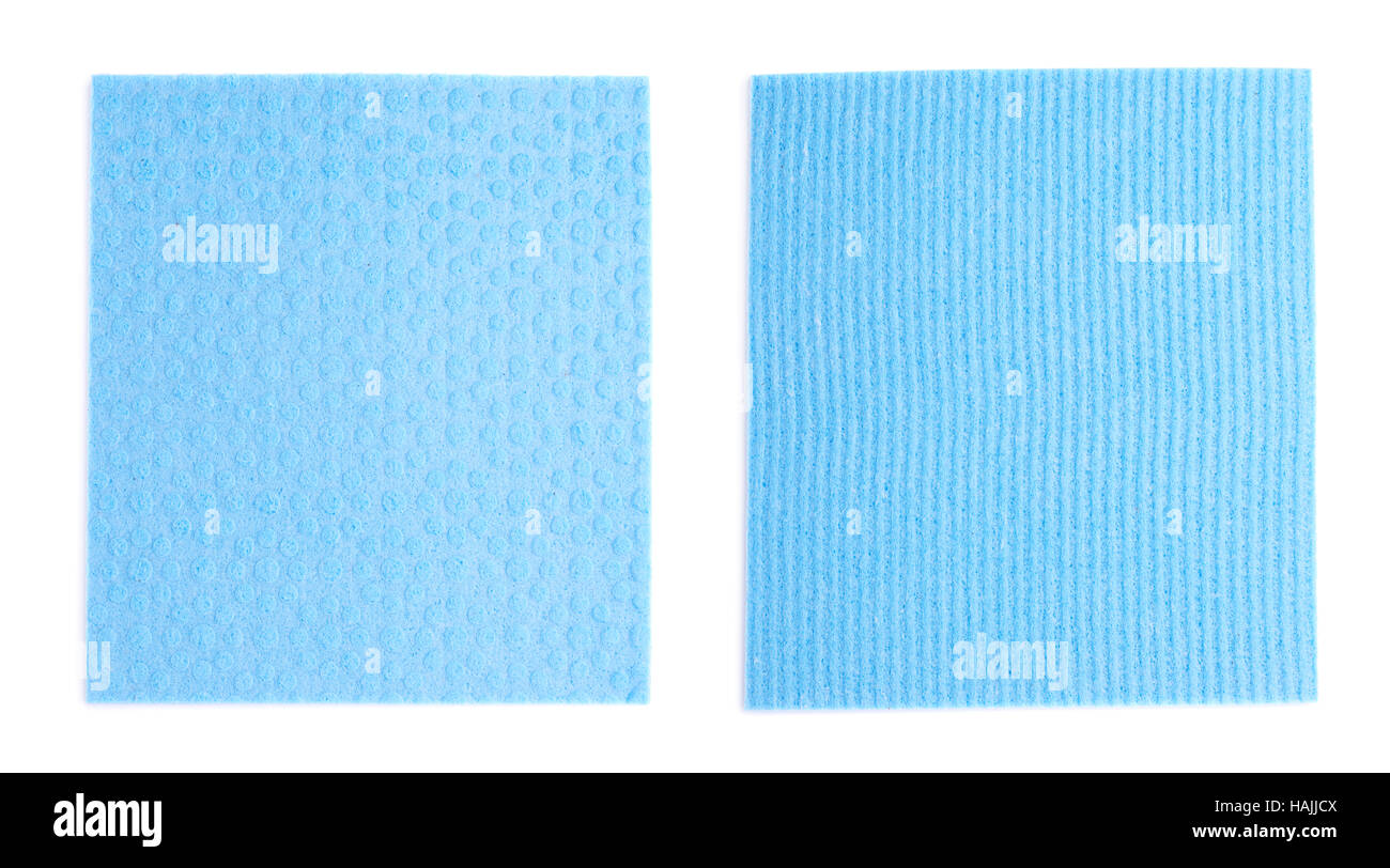 Blue kitchen cleaning napkin rag over white isolated background Stock ...