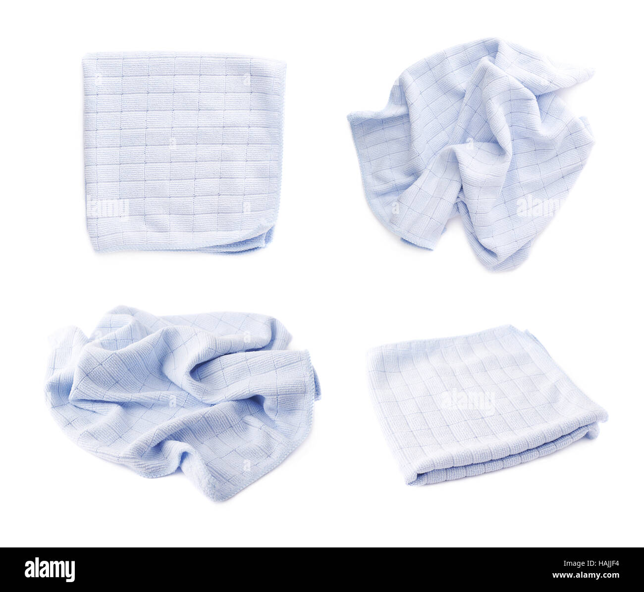 Blue rag over white isolated background Stock Photo - Alamy