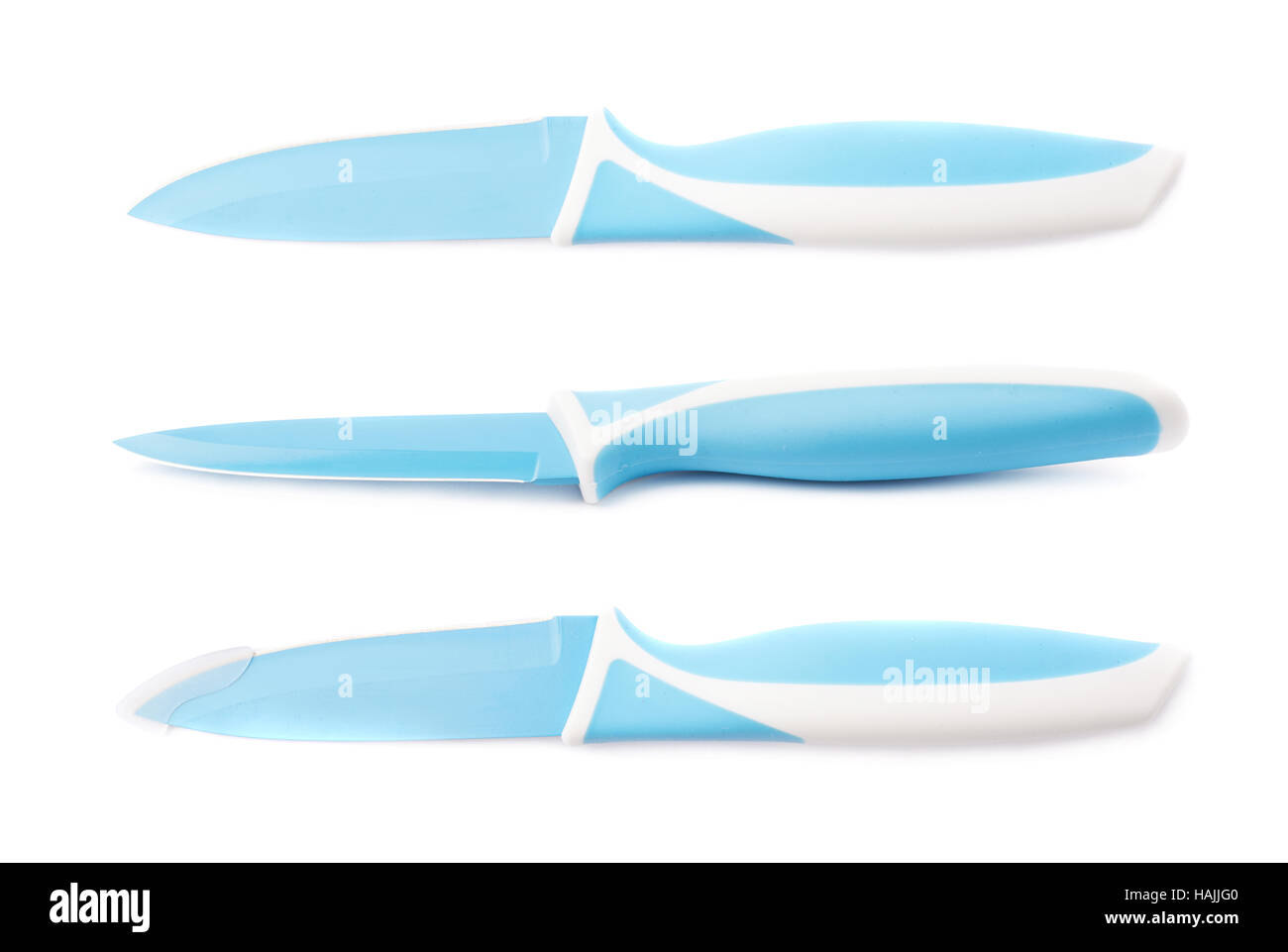 Steel blue knife isolated over the white background Stock Photo - Alamy