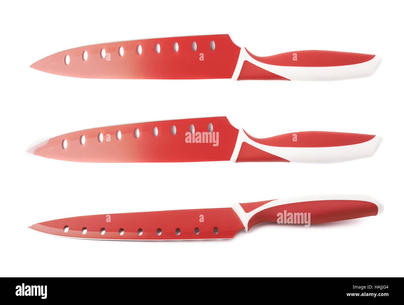 Steel red knife isolated over the white background Stock Photo - Alamy