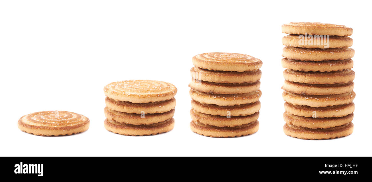 stack of cookies isolated over the white background Stock Photo - Alamy