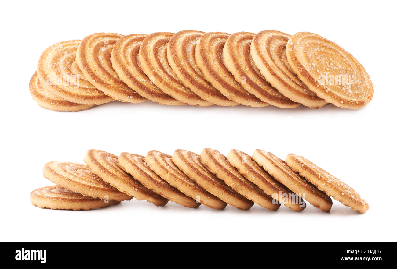 Line of cookies isolated over the white background Stock Photo - Alamy