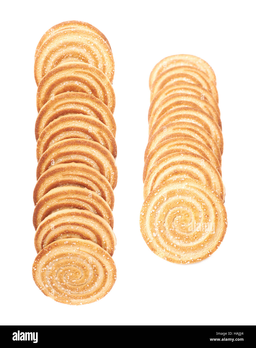 Line of cookies isolated over the white background Stock Photo - Alamy
