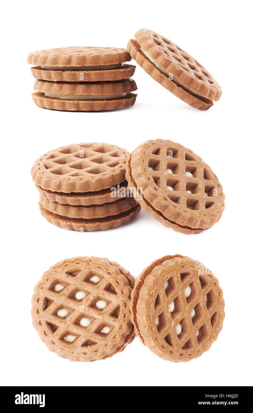 Stack of cookies isolated over the white background Stock Photo - Alamy