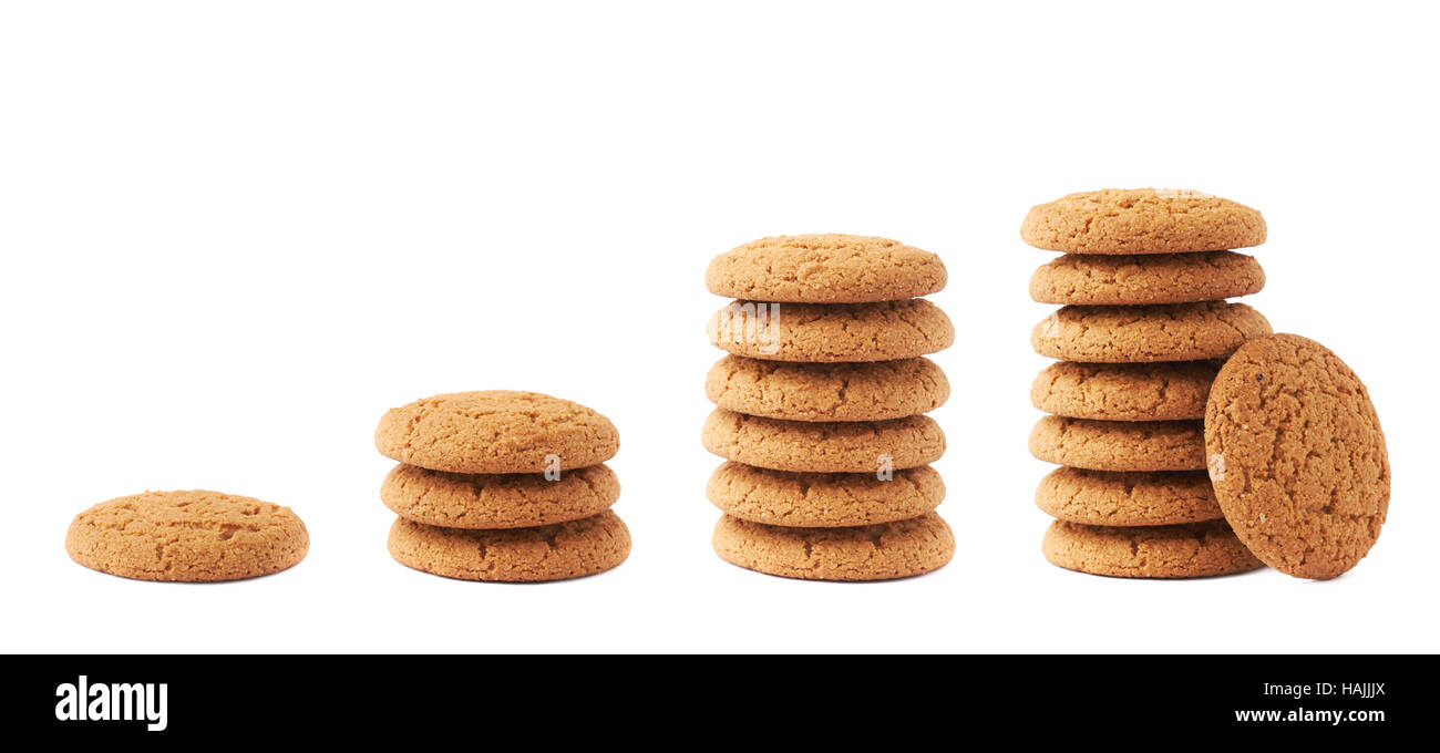 Stack of cookies isolated over the white background Stock Photo - Alamy