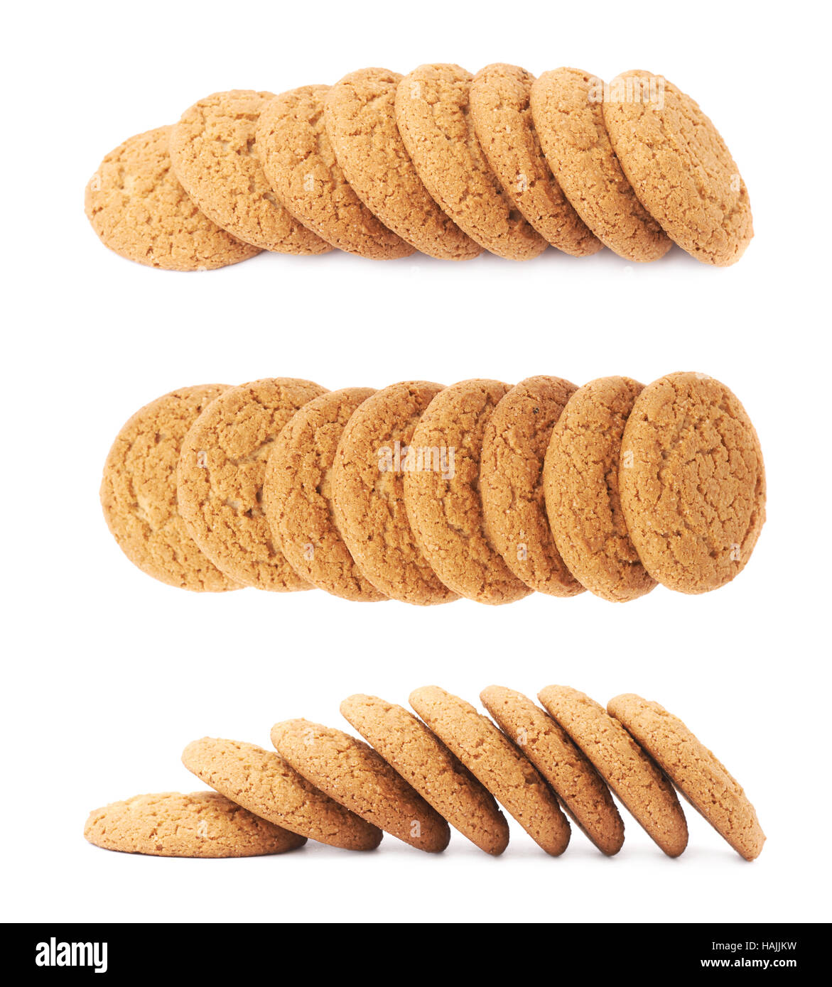 Line of cookies isolated over the white background Stock Photo - Alamy