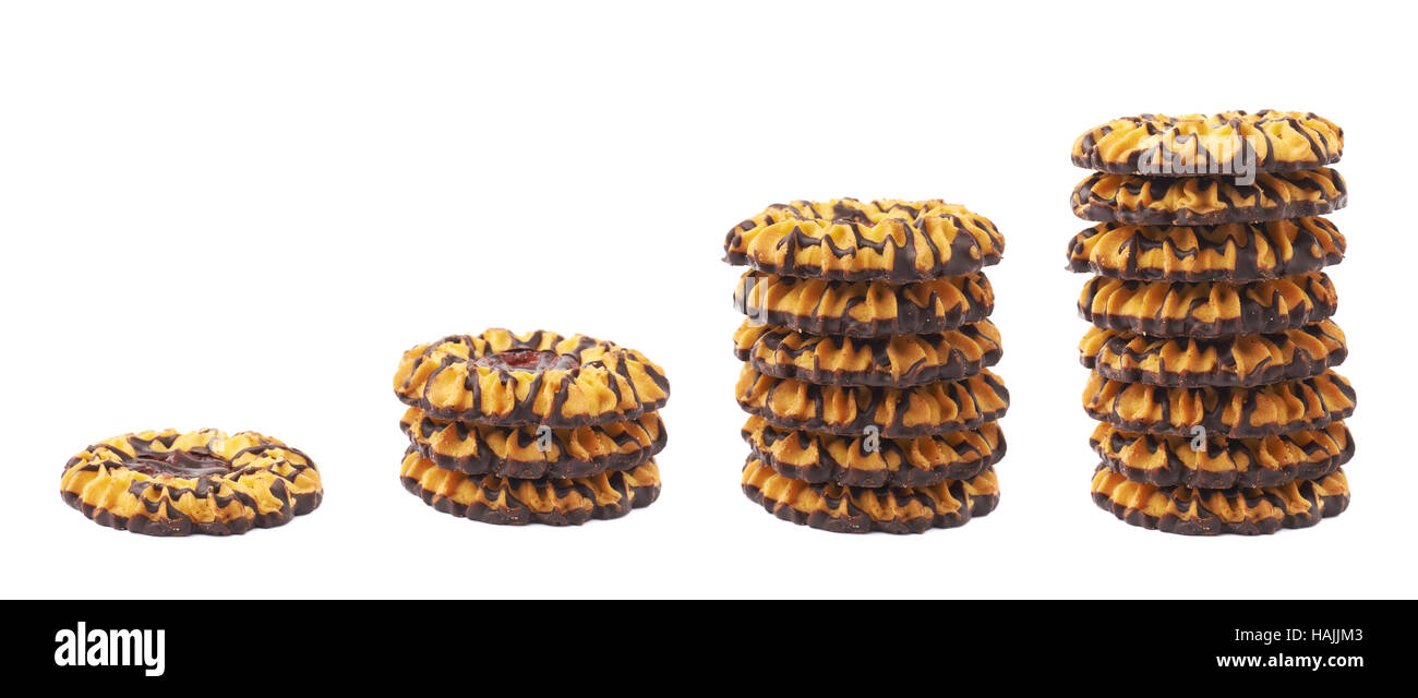 Stack of cookies isolated over the white background Stock Photo - Alamy