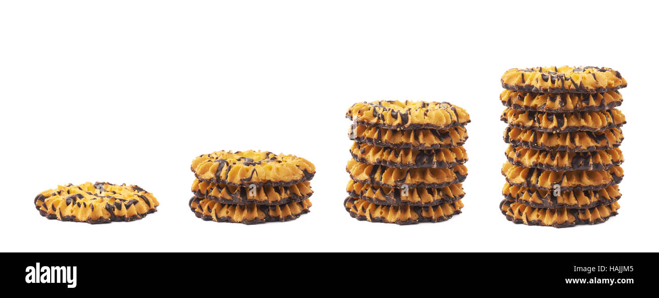 Stack of cookies isolated over the white background Stock Photo - Alamy