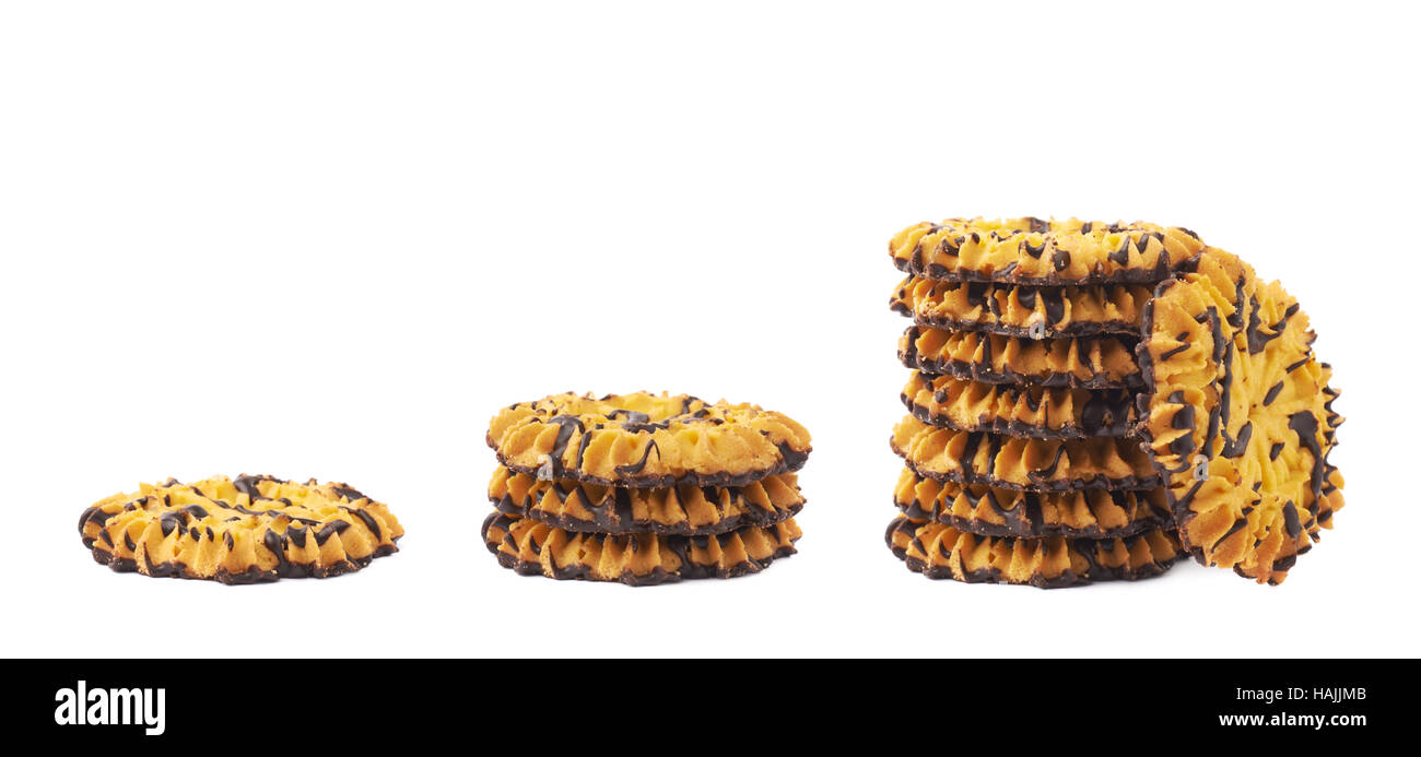 Stack of cookies isolated over the white background Stock Photo - Alamy