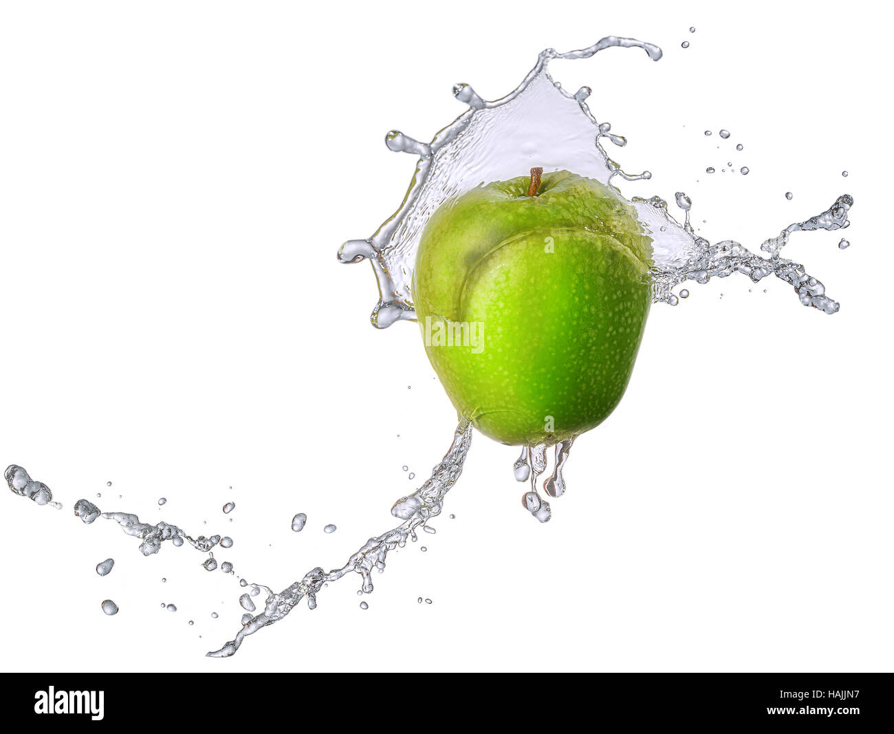 Water splash with apple isolated Stock Photo - Alamy