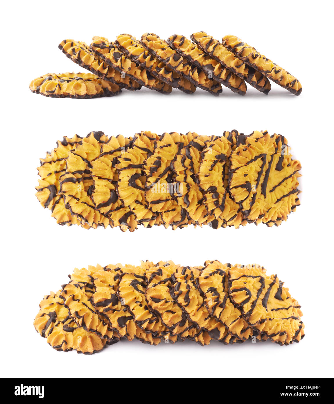 Line of cookies isolated over the white background Stock Photo - Alamy