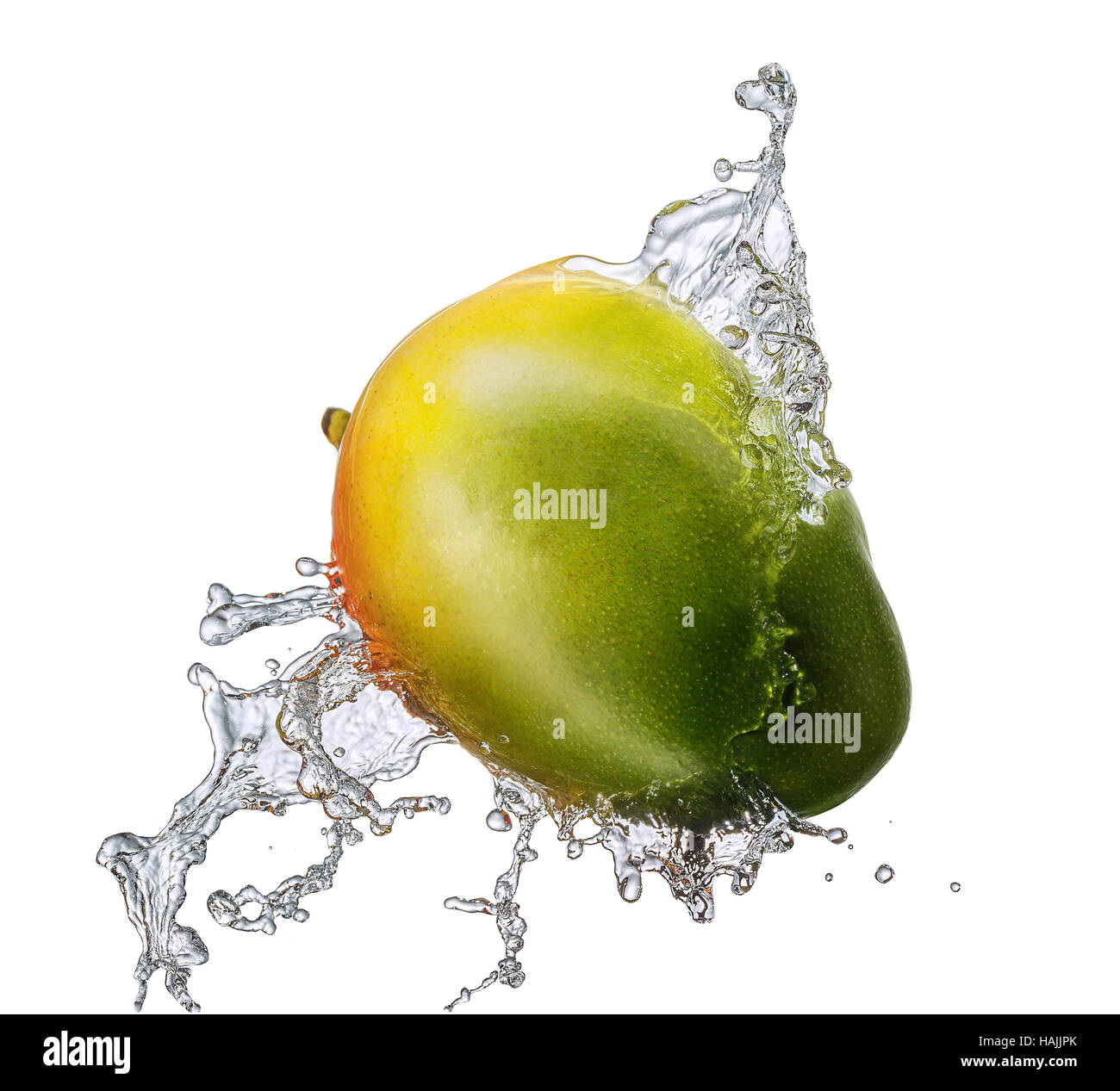 Water splash with mango isolated Stock Photo - Alamy