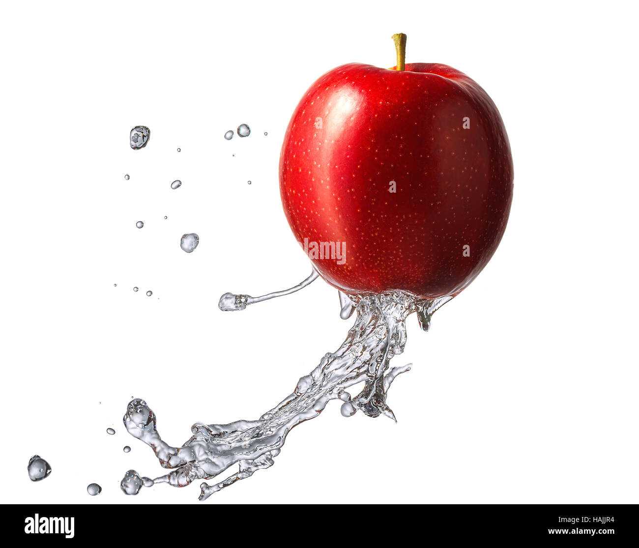 Water splash with apple isolated Stock Photo - Alamy