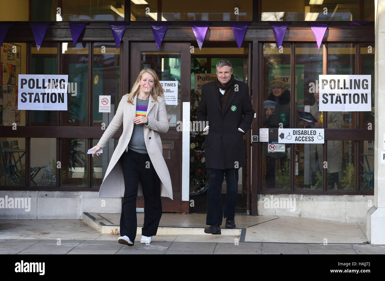 Zac Goldsmith with his wife Alice after voting at a polling station in ...