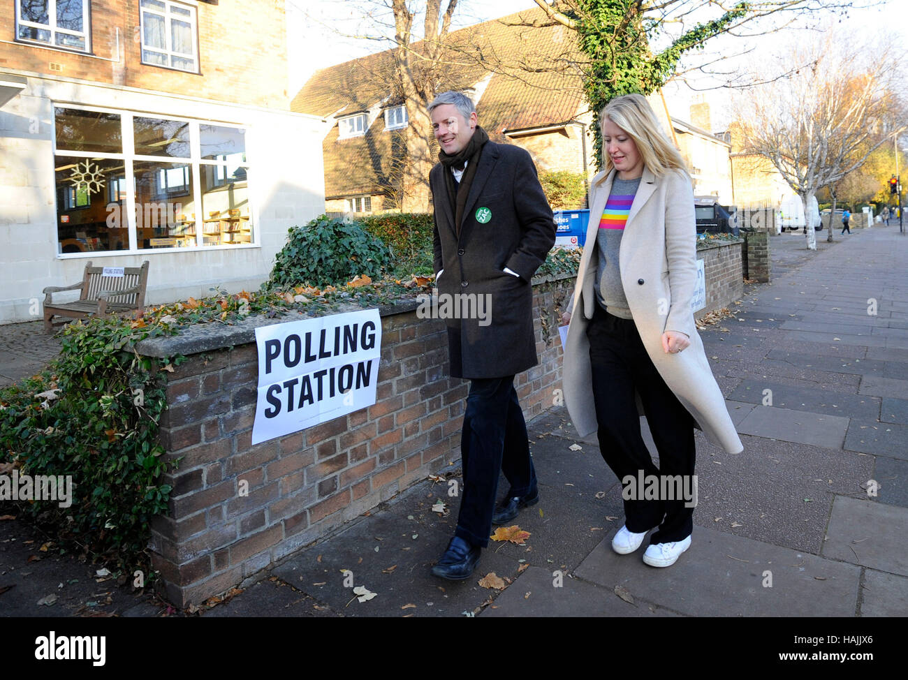 Zac Goldsmith arrives with wife Alice to vote at a polling station in ...
